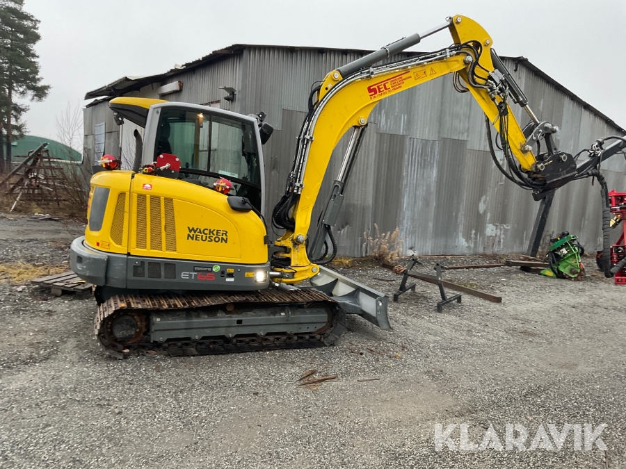 Grävmaskin Wacker neuson Et65 med skördaraggregat