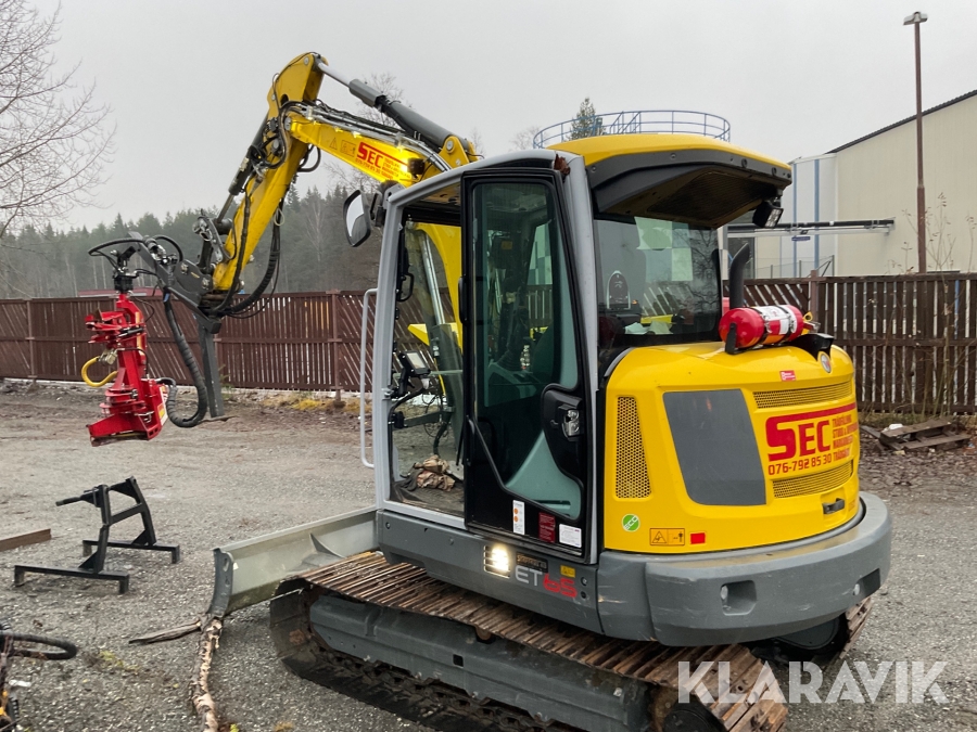 Grävmaskin Wacker neuson Et65 med skördaraggregat