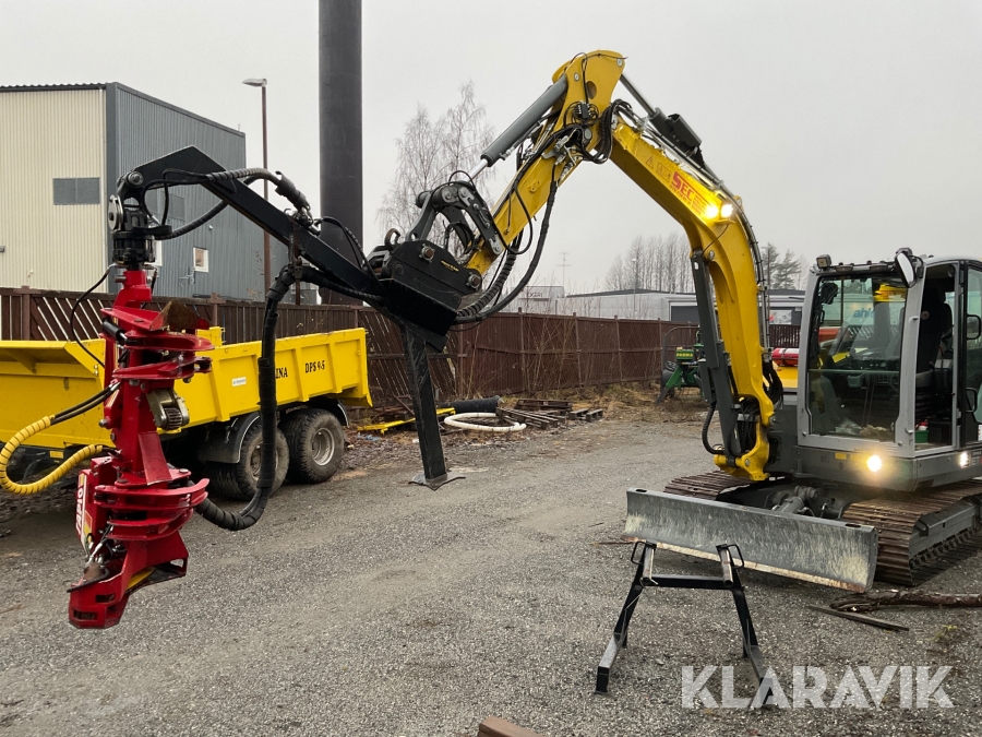 Grävmaskin Wacker neuson Et65 med skördaraggregat