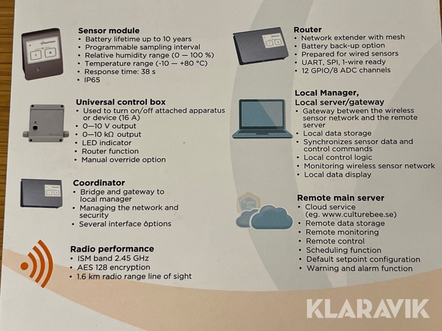 Sensorsystem Wiotech, Linköping, Klaravik auktioner
