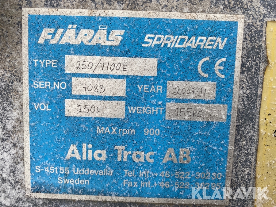 Sandspridare Fjärrås 250 /1100E, Västerås,