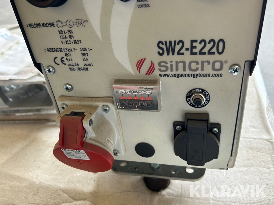 SvetsGenerator Sincro SW2-E220, Vara, Klaravik auktioner
