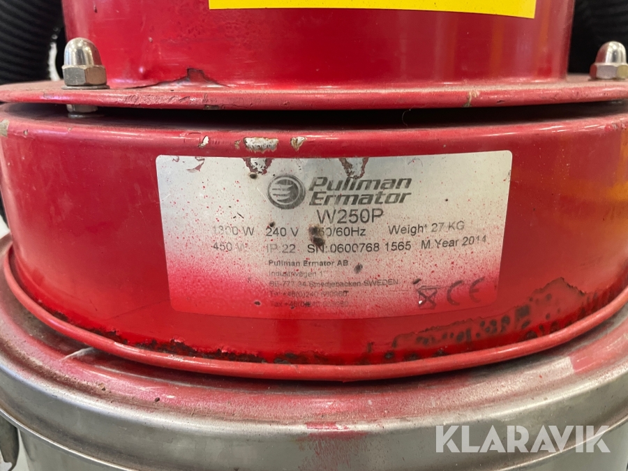 Våtsug Pullman Ermator W250P, Svalöv, Klaravik auktioner