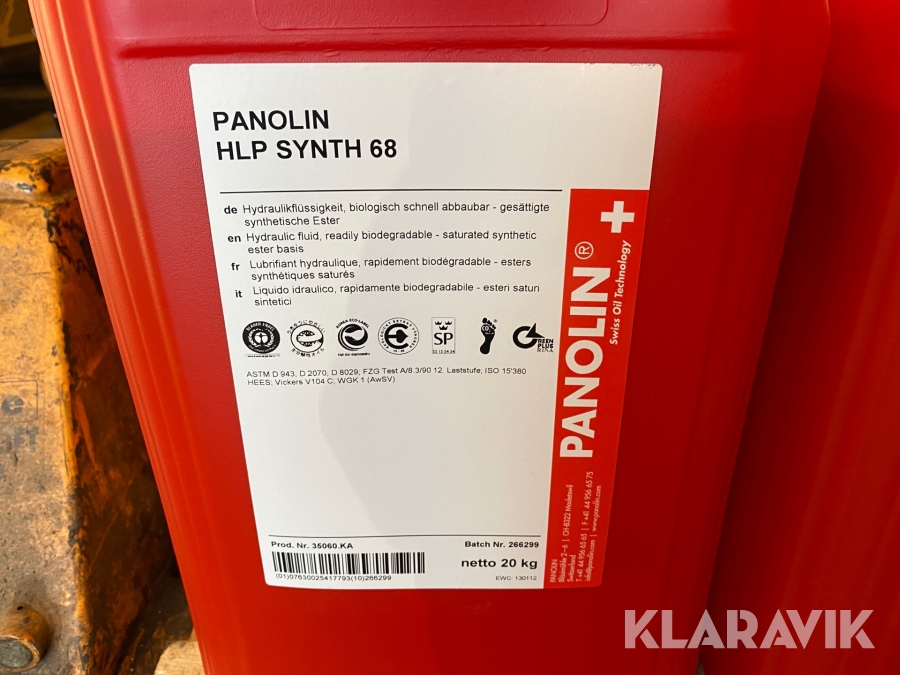 Hydraulolja Panolin HLP Synth 68, Linköping, Klaravik aukti