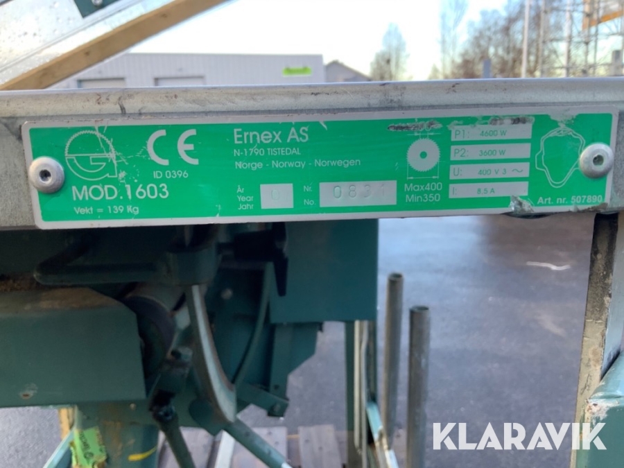 Byggsåg Ernex AS 1603, Umeå, Klaravik auktioner