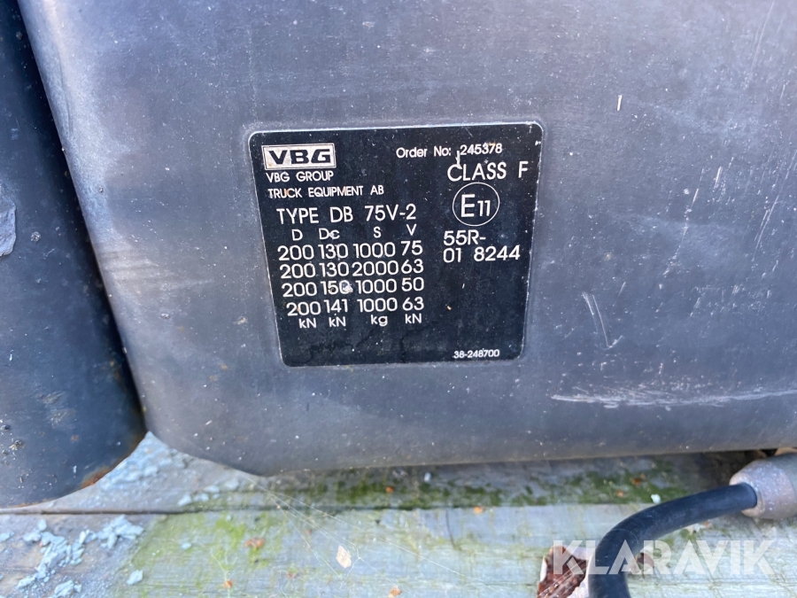 VBG Drag med balk DB 75V-2, Kungsbacka, Klaravik auktioner