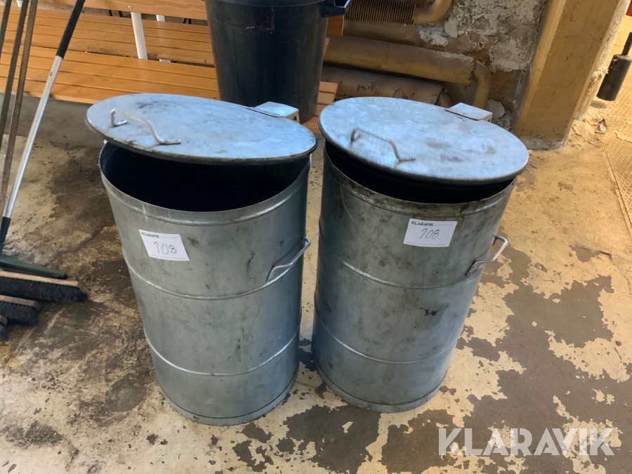 Soptunnor i plåt, Vännäs, Klaravik auktioner