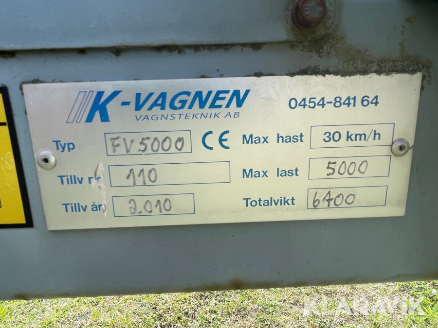 Lastväxlarvagn K-vagnen FV5000, Knivsta, Klaravik auktioner