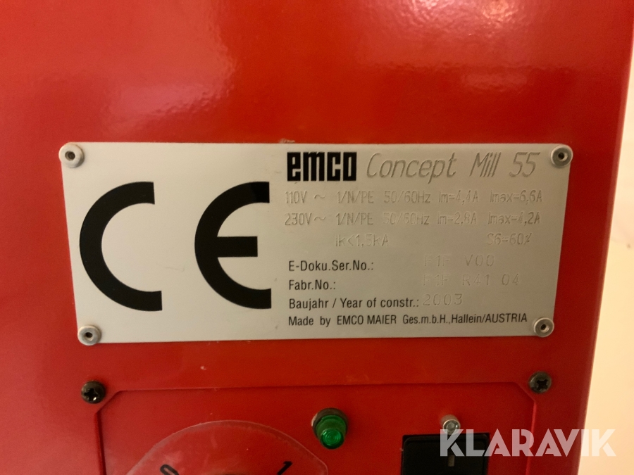 Klaravik Auktioner | Fräs Emco Concept Mill 55