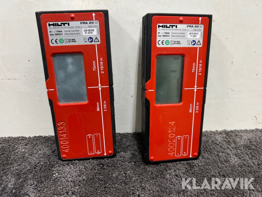 Lasermottagare Hilti PRA 20, Svalöv, Klaravik auktioner
