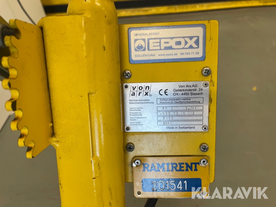 Ytfräs Von arx FR200, Svalöv, Klaravik auktioner