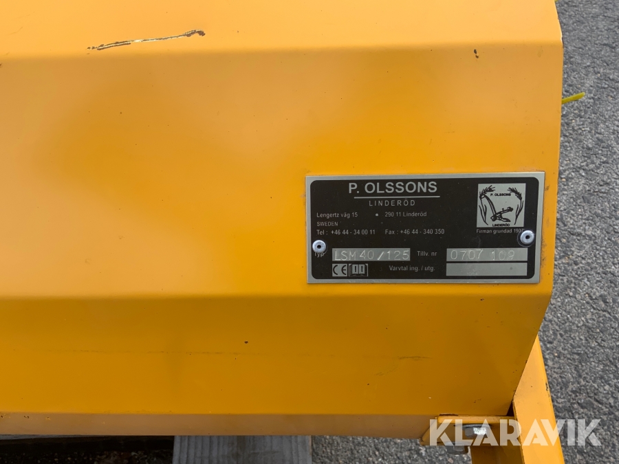 Klaravik Auktioner | Sopaggregat P.Olsson LSM40/125 till kompakttraktor
