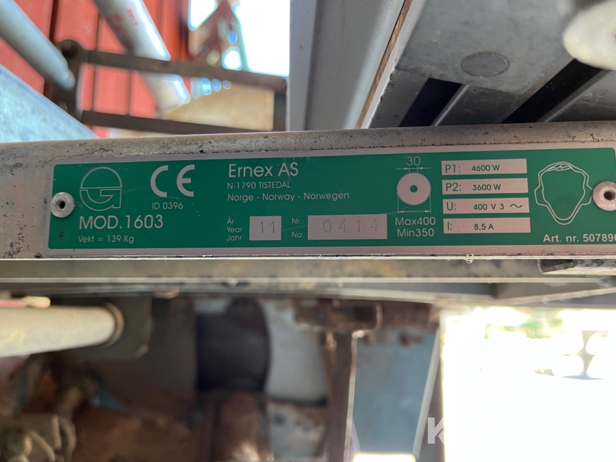 Byggsåg med sågbord Ernex 1603, Varberg, Klaravik auktioner