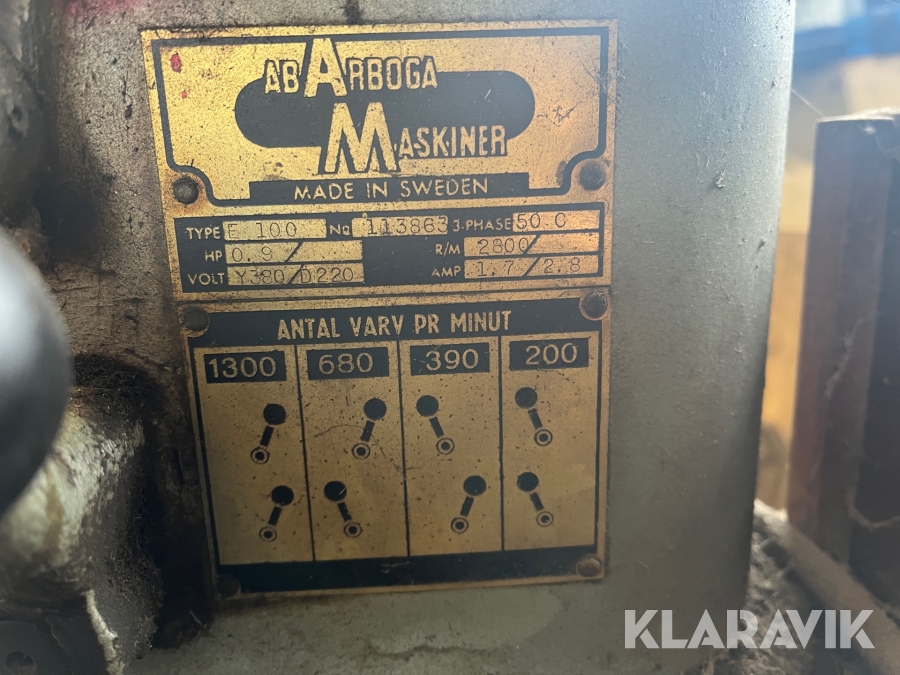 Pelarborr Arboga maskiner E 100, Lilla Edet, Klaravik auktio