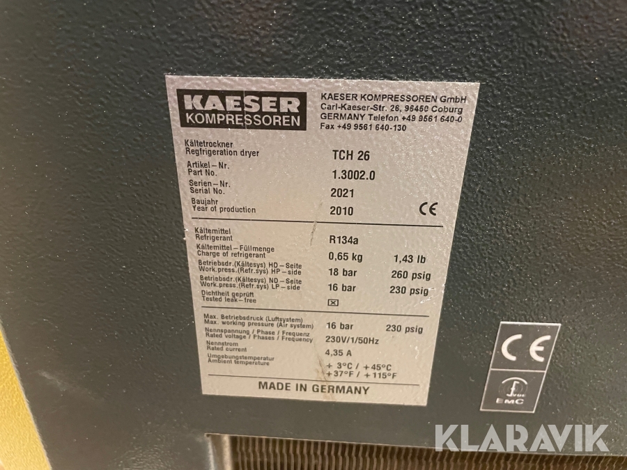 Lufttork Kaeser TCH 26, Bengtsfors, Klaravik auktioner