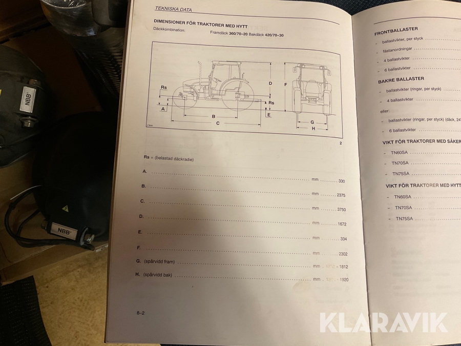 Traktor New Holland TN75SA 4WD, Hudiksvall, Klaravik auktion