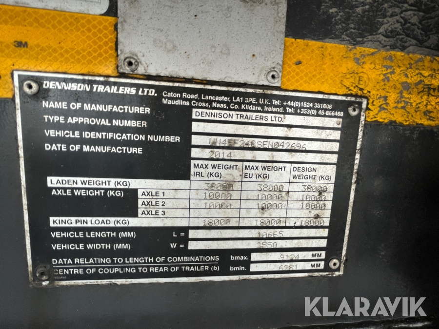 Linktrailer Dennison Trailers LTD., Jönköping, Klaravik aukt