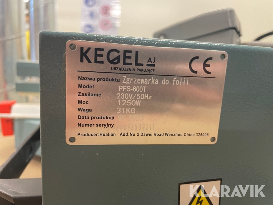 Plastsvets Kegel PFS-600T, Kil, Klaravik auktioner