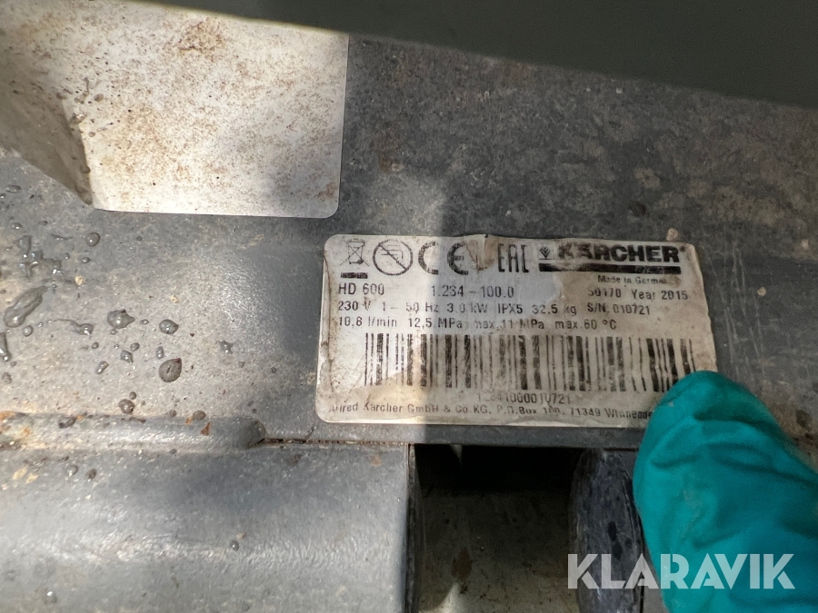 Högtryckstvätt Kärcher HD600, Svalöv, Klaravik auktioner