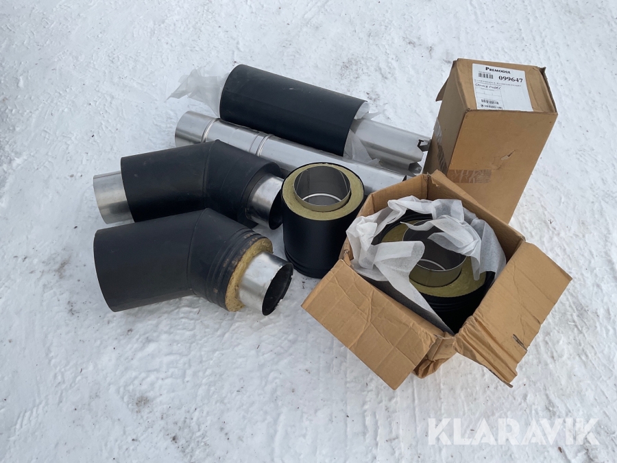 Parti blandade skorstensdelar, huvar mm. Nibe, Älvdalen, Kla