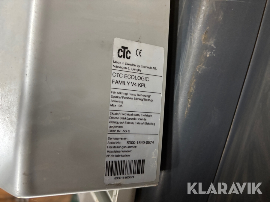 Luft/vatten värmepump CTC Ecoair 622M, Nybro, Klaravik aukti