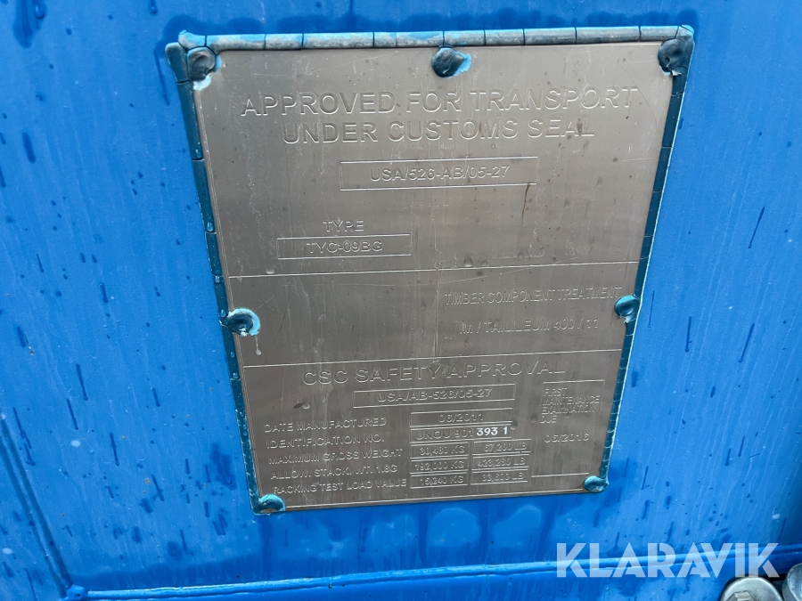 Container 20 fot, Västerås, Klaravik auktioner