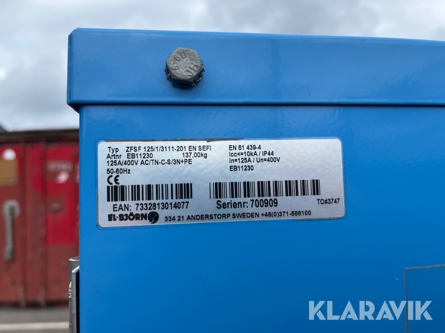 Elcentral El-Björn ZFSF 125 EN, Stockholm, Klaravik auktione