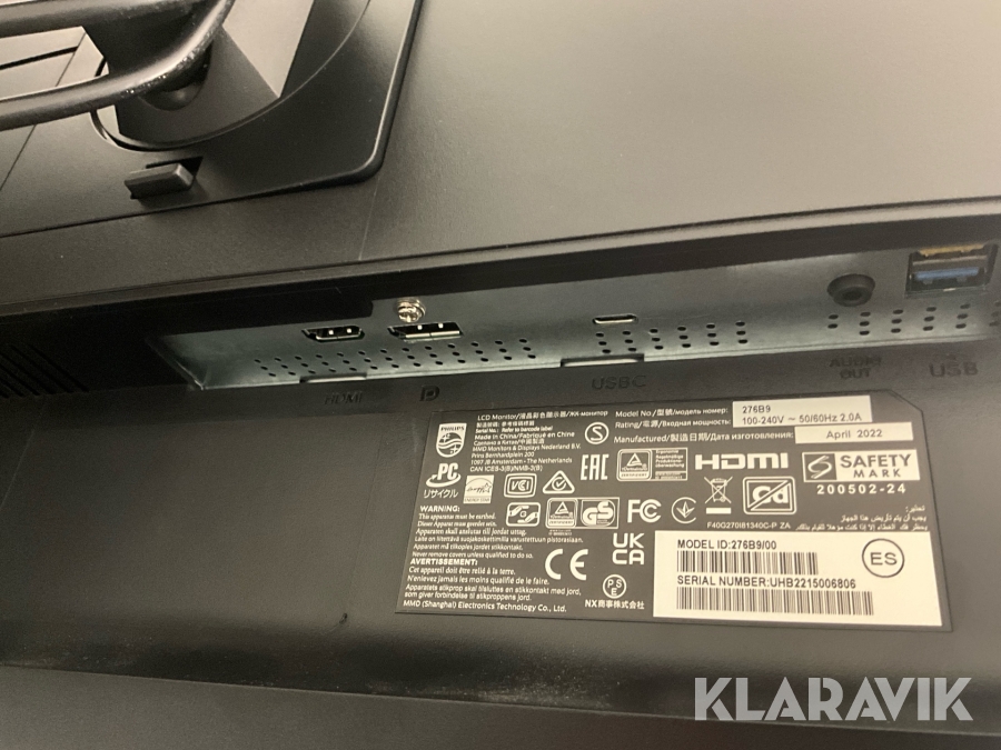 LCD-Skärm/Monitor Philips 276B, Örebro, Klaravik auktioner
