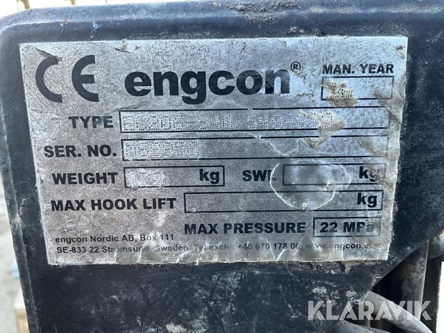 Tiltrotator med fäste Engcon EC206, Svedala, Klaravik auktio