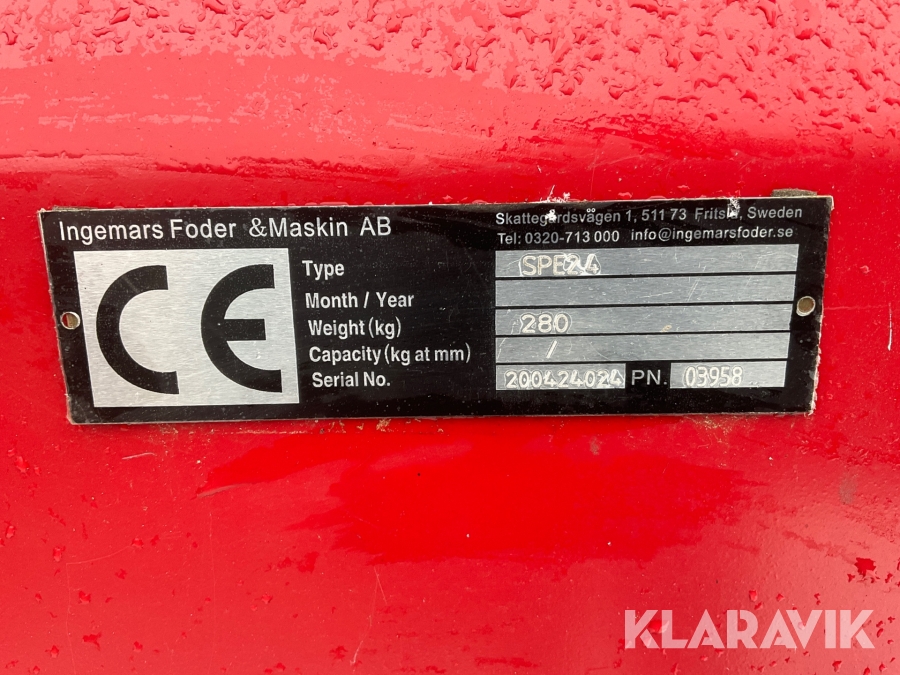 Snöblad Ingmars Foder & Maskin SPE2.4, Söderhamn, Klaravik a