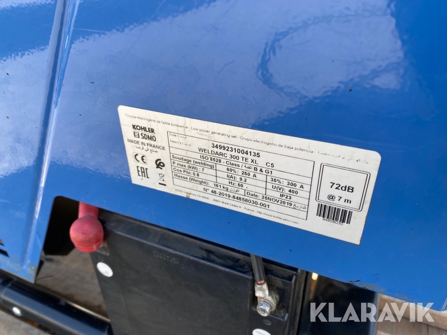 Motorsvets Kohler SDMO Weldarc 300 TE XL, Jönköping, Klaravi