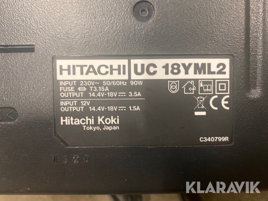 Laddare Hitachi 14.4v-18V / UC18YML2, Ängelholm, Klaravik au