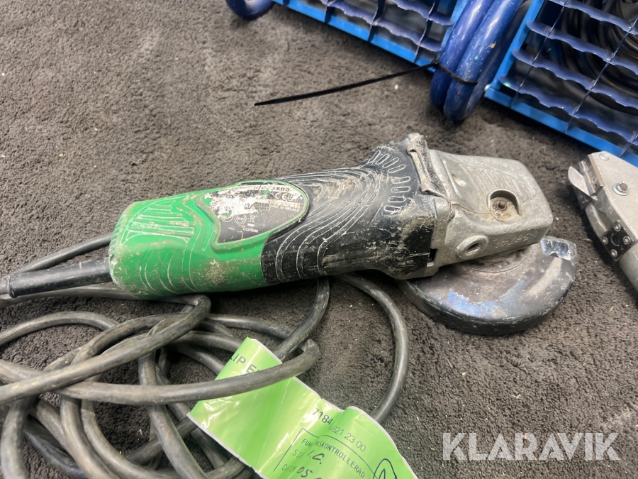 Diverse trasiga maskiner Elbjörn, Hitachi, Dräco, Laserline