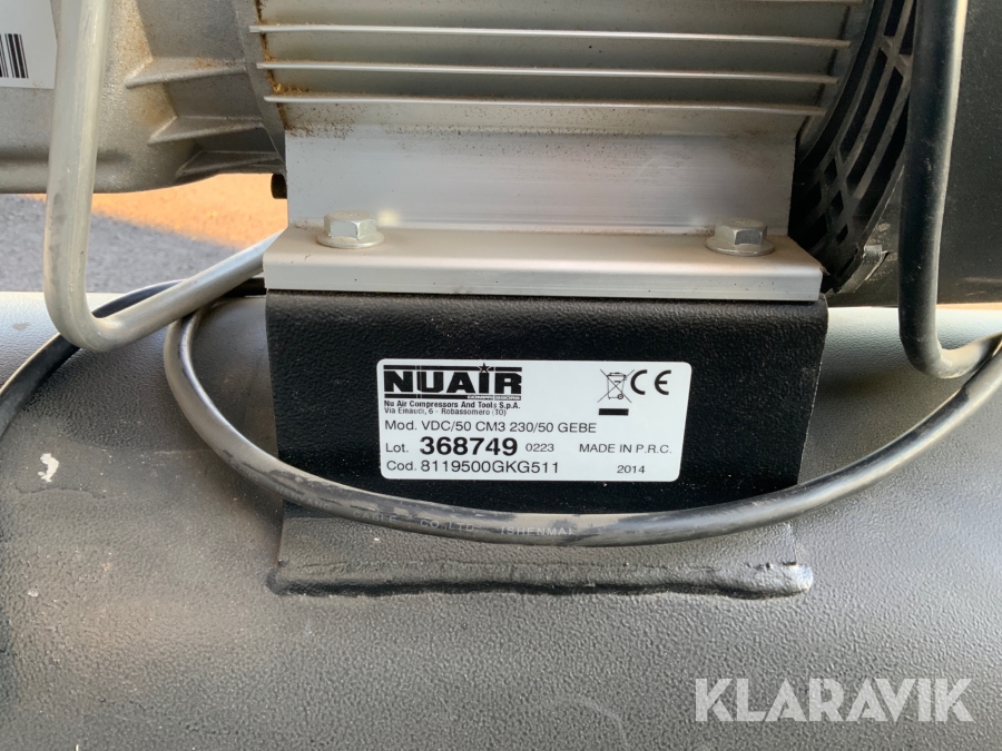 Klaravik Auktioner | Kompressor Gebe NUAIR VDC/50 CM3 230/50