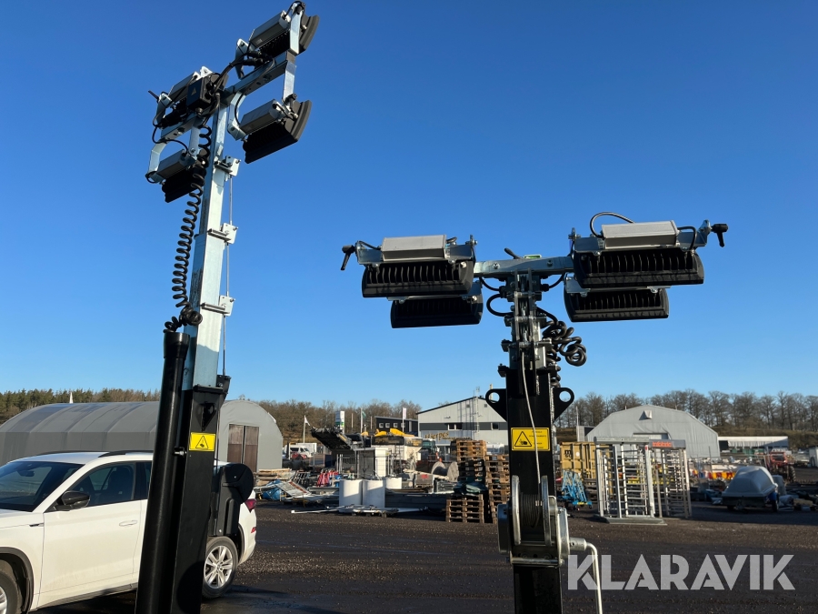 Belysningsmast 2st Italtower Towerloop multiled 4x160W, Norr