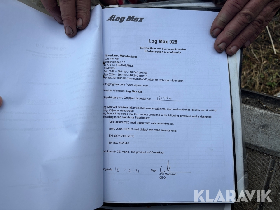 Skördaraggeregat Logmax 928, Mora, Klaravik auktioner