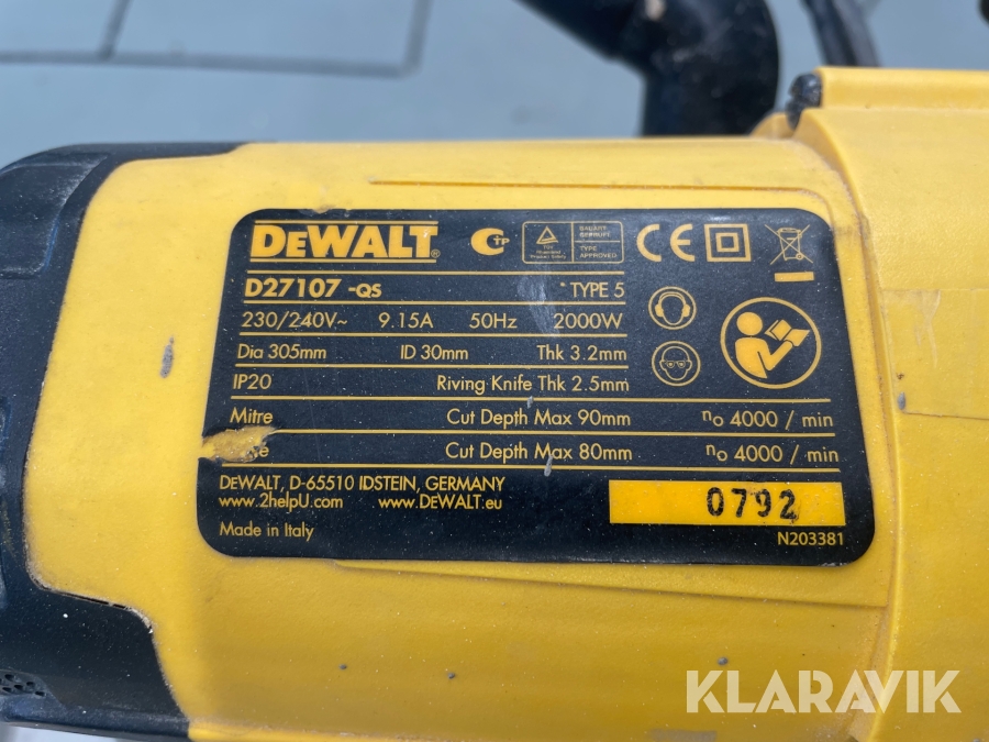 Kap, klyv & geringssåg DeWalt D27107, Svalöv, Klaravik aukti