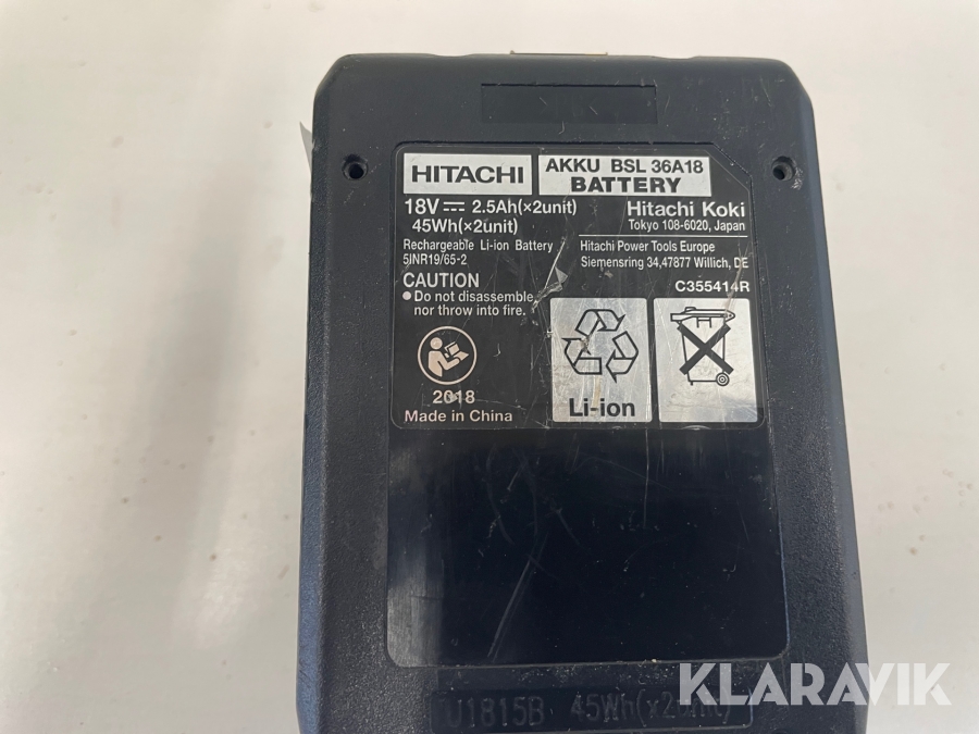 Klaravik Auktioner | Mutterdragare batteri Hikoki WR36DB