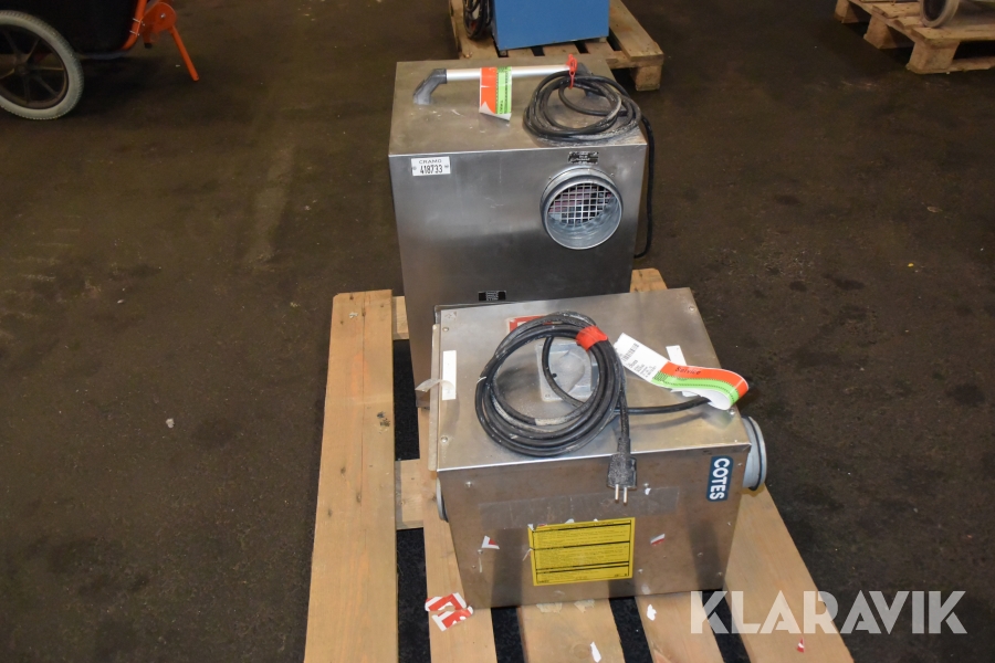 Klaravik Auktioner | Avfuktare 2 styck Munters / Cotes CR240B & MCS300 ...