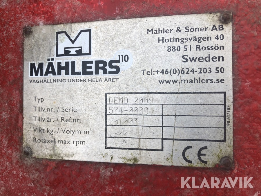 Klaravik Auktioner | Klaffskopa Mähler Demo 2009 Stora BM