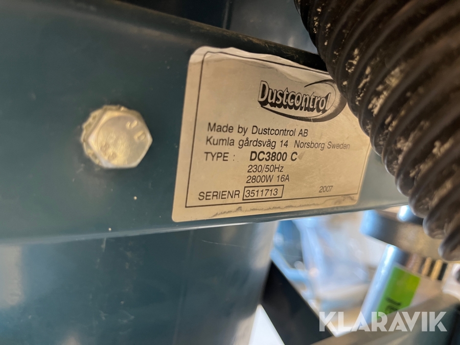 Stoftavskiljare Dustcontrol DC3800C, Södertälje, Klaravik au