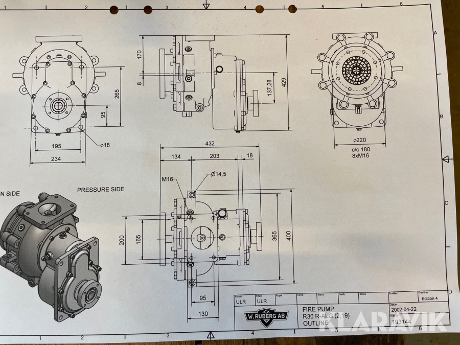 Brandpump Ruberg, Falun, Klaravik auktioner