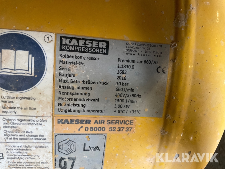 Kompressor Kaeser Premium 660/70 D, Jönköping, Klaravik aukt