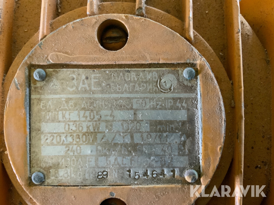 Klaravik Auktioner | Elektrisk lyftblock Mv stålprodukter 125kg