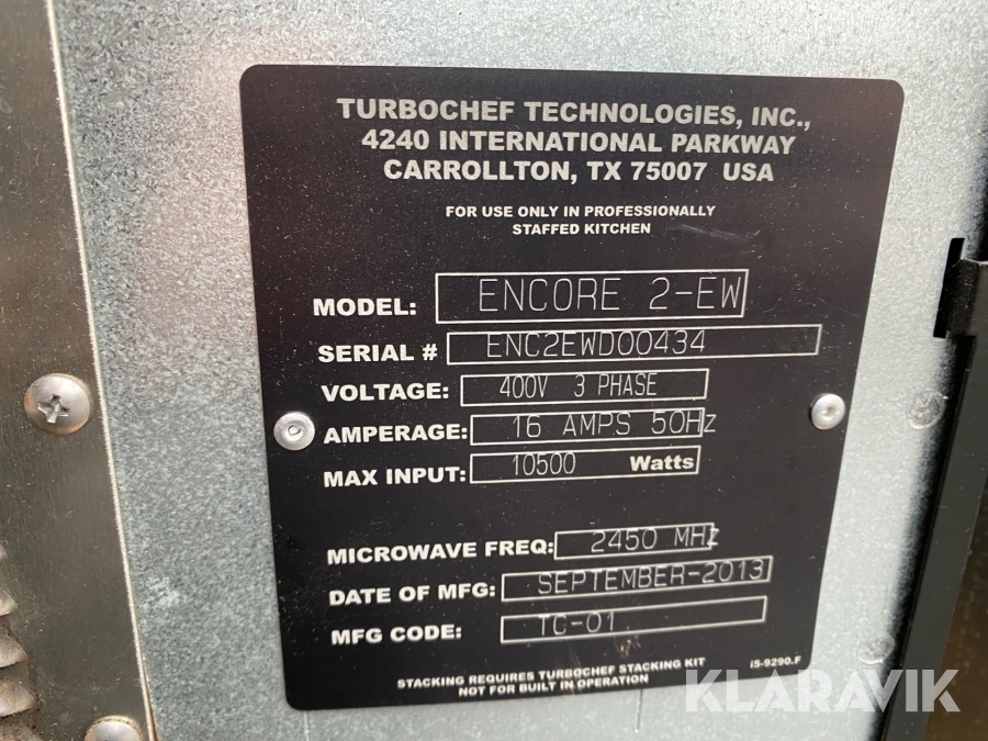 Restaurangugn Encore Turbochef Encore 2-EW