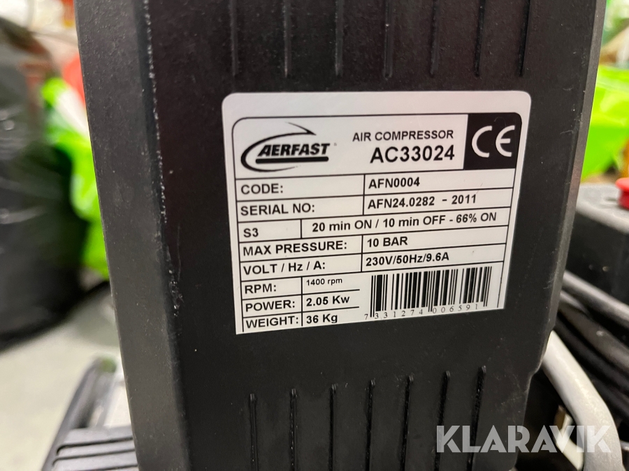 Kompressor Aerfast AC33024, Stockholm, Klaravik auktioner