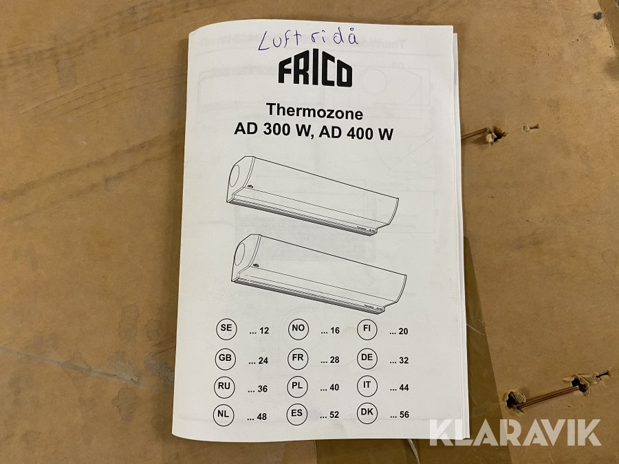 Luftridå Frico Thermozone