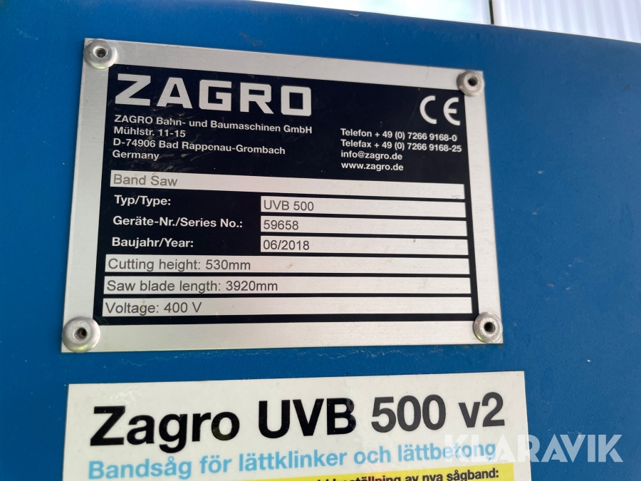 Klaravik Auktioner | Bandsåg Zagro UVB 500