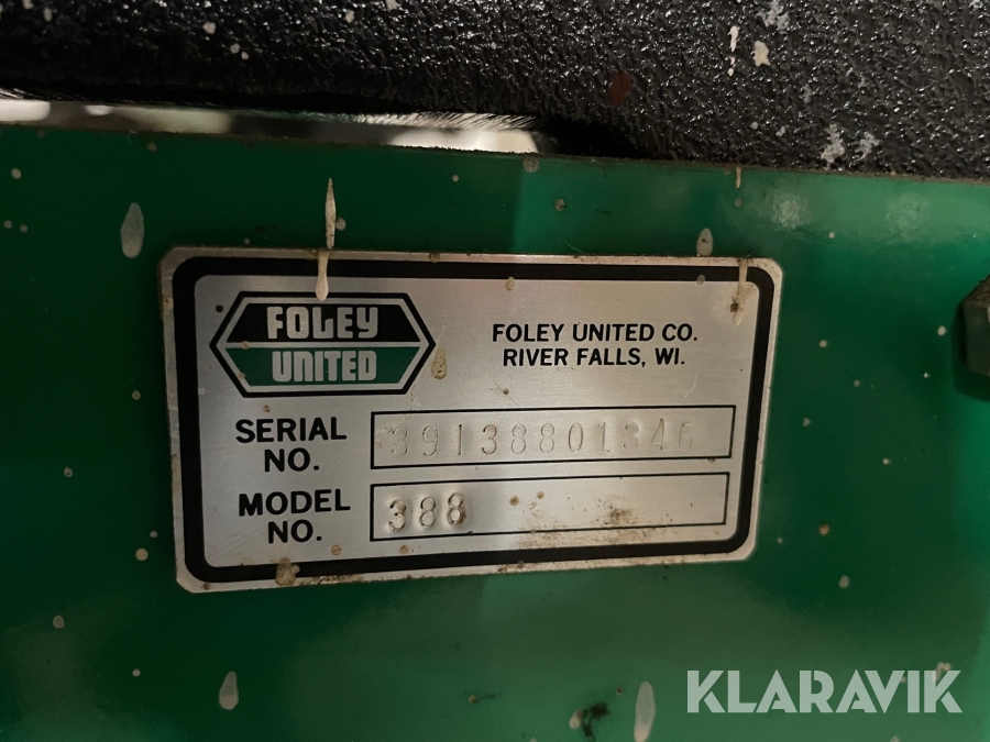 Cylinderslip Foley United 388, Falkenberg, Klaravik auktione