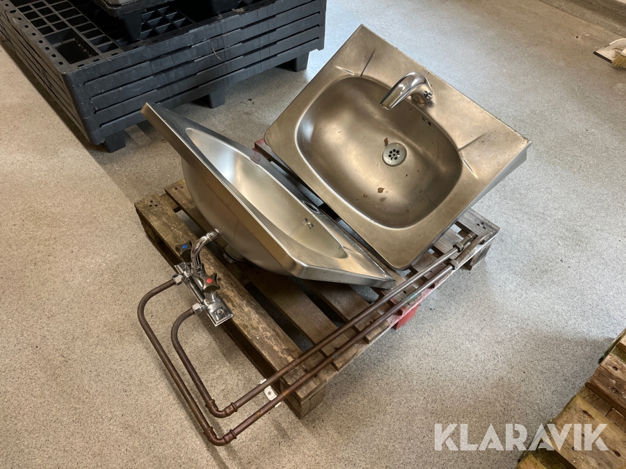 Handfat i rostfritt 2 st, Motala, Klaravik auktioner